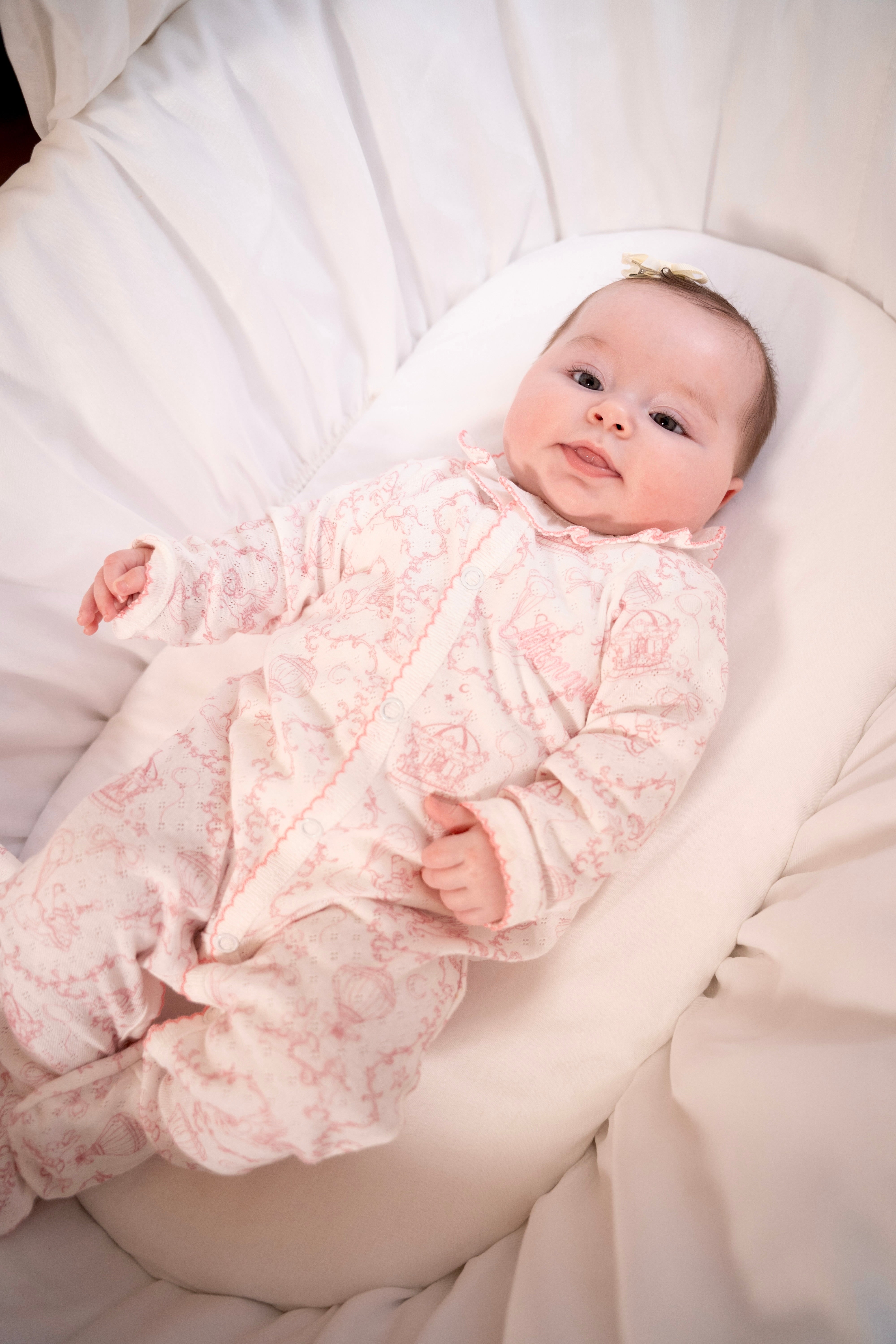 Baby Personalised Pink Pointelle Babygrow – The Sleepover Club